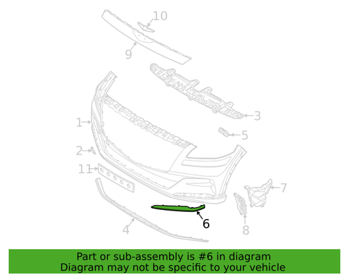 OEM 86595T6000 Front Bumper Lower Molding Lh Side for Hyundai Genesis ...