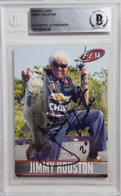 2013 FLW Jimmy Houston Signed Bass Fishing Promotional Card Autograph ...