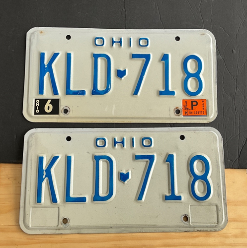 Pair 1982 Ohio License Plate Tag KLD 718 | eBay