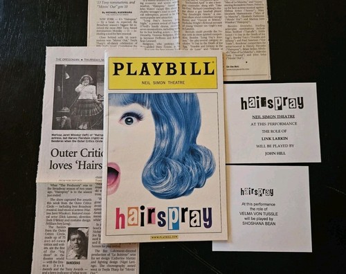 Hairspray Broadway Playbill May 2003 | Shoshana Bean, John Hill Inserts ...