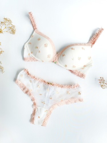 New With Tags INTIMISSIMI Bra EU 80B US UK 36B Briefs S White Flowers ...