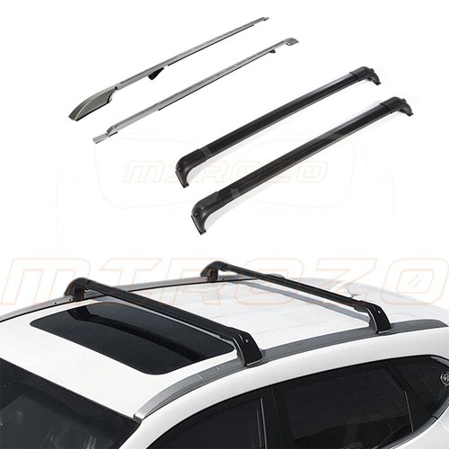 4x For 2005-2016 Land Rover LR3 LR4 Top Roof rack Cross Bars side rail ...