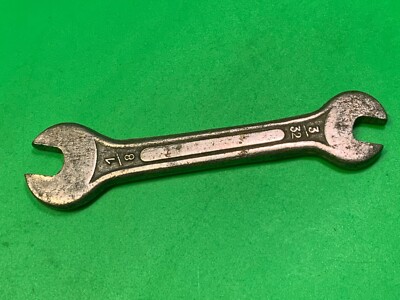 Vintage spanner,stamped 1/8 3/32,Classic car open ended tool,British ...