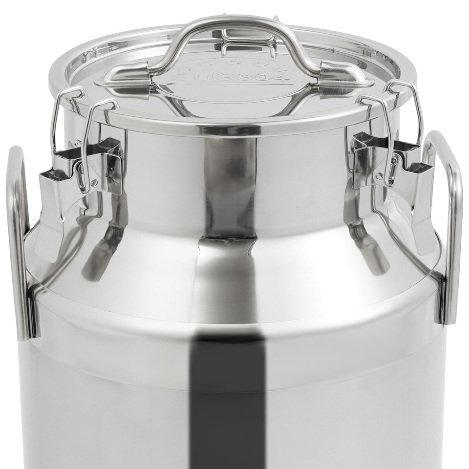 28L 7.4Gal Milk Can Milk Container 304 Stainless Steel Milk Bucket Good ...