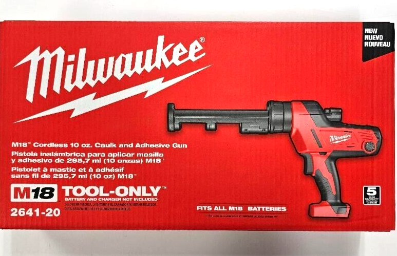 NEW IN BOX Milwaukee 2641-20 10 oz Caulk Gun M18 18 Volt Cordless ...