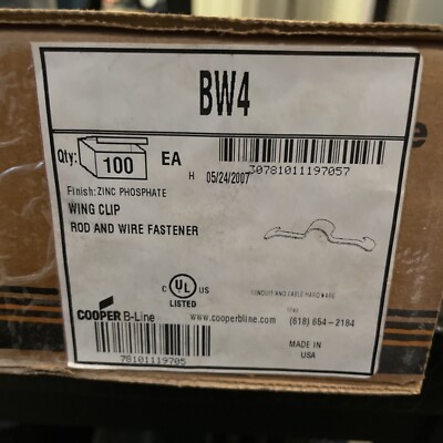 NEW Eaton B-Line BW4 Rod and Wire Fastener (100-Pack) | eBay