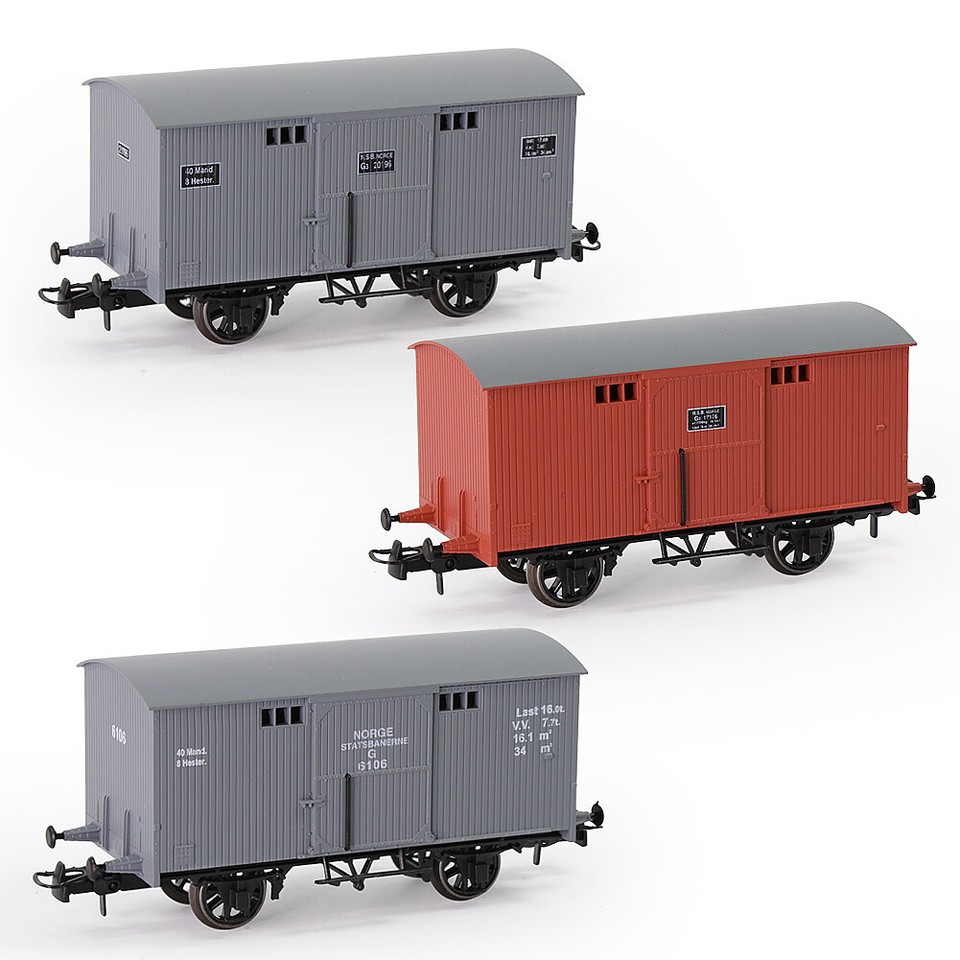 3pcs HO Scale 1:87 20ft Box Car Wagon 20' Rail Carriage Model Freight ...