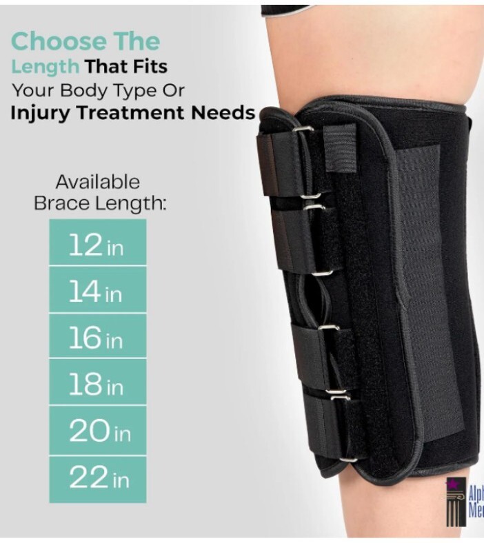 Alpha Medical Three Panel Knee & Leg Immobilizer, Knee Splint, Knee ...