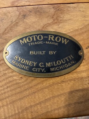 Vintage Moto Row Brass Boat Tag Sydney McClouth Marine City Michigan ...