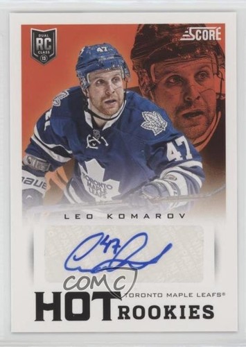 2013-14 Score Hot Rookies Signatures Leo Komarov #638 Rookie Auto RC | eBay