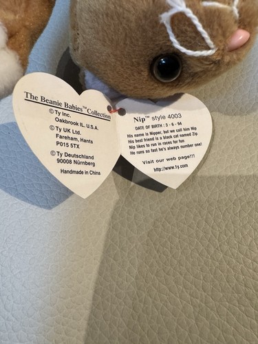 GoldenNip Ty Beanie Baby Cat 3rd 2nd Gen White Paws Rare Tush Tag ...