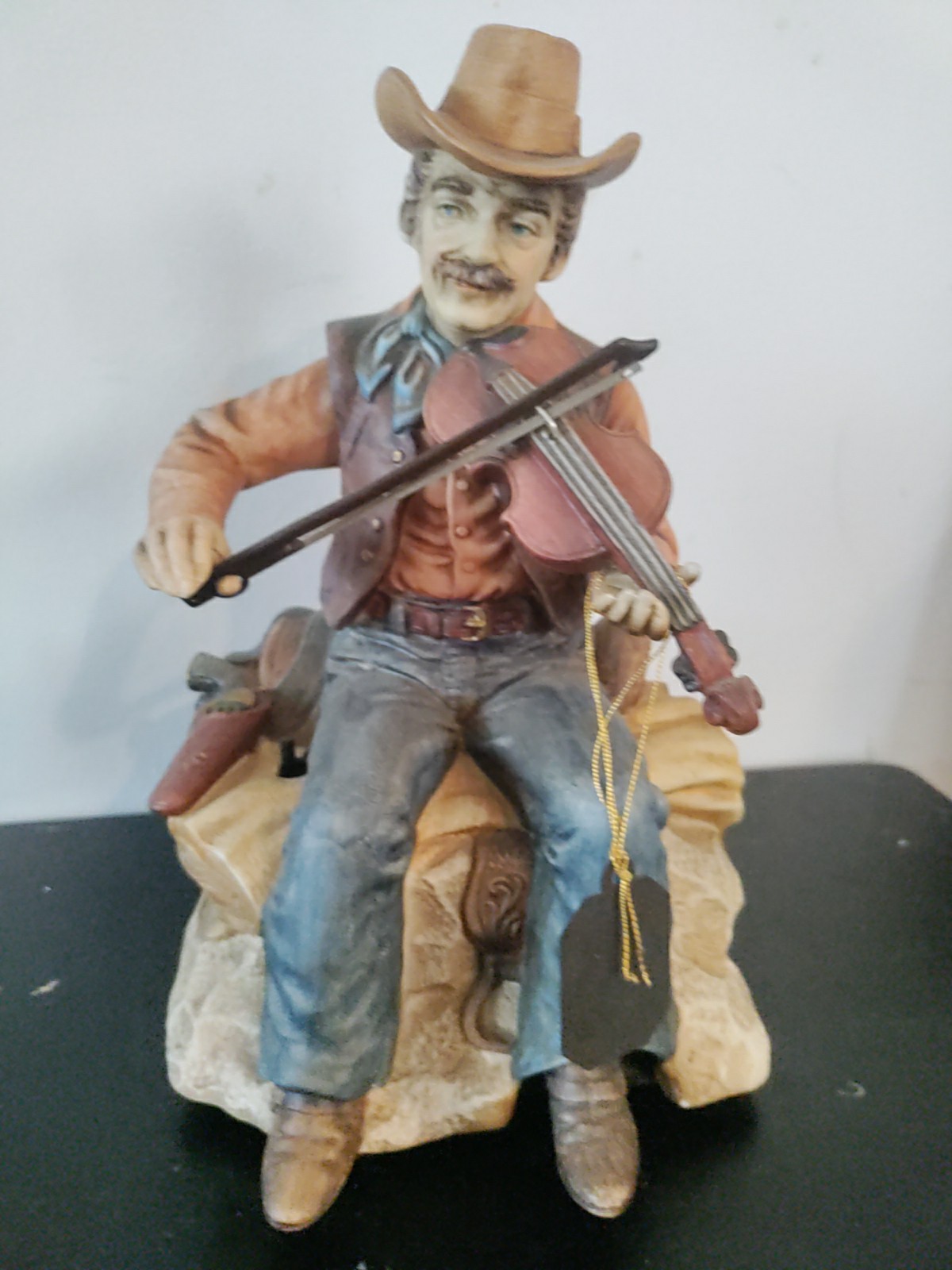 Melody in Motion The Fiddler Cowboy Animated Music Box Porcelain Works ...