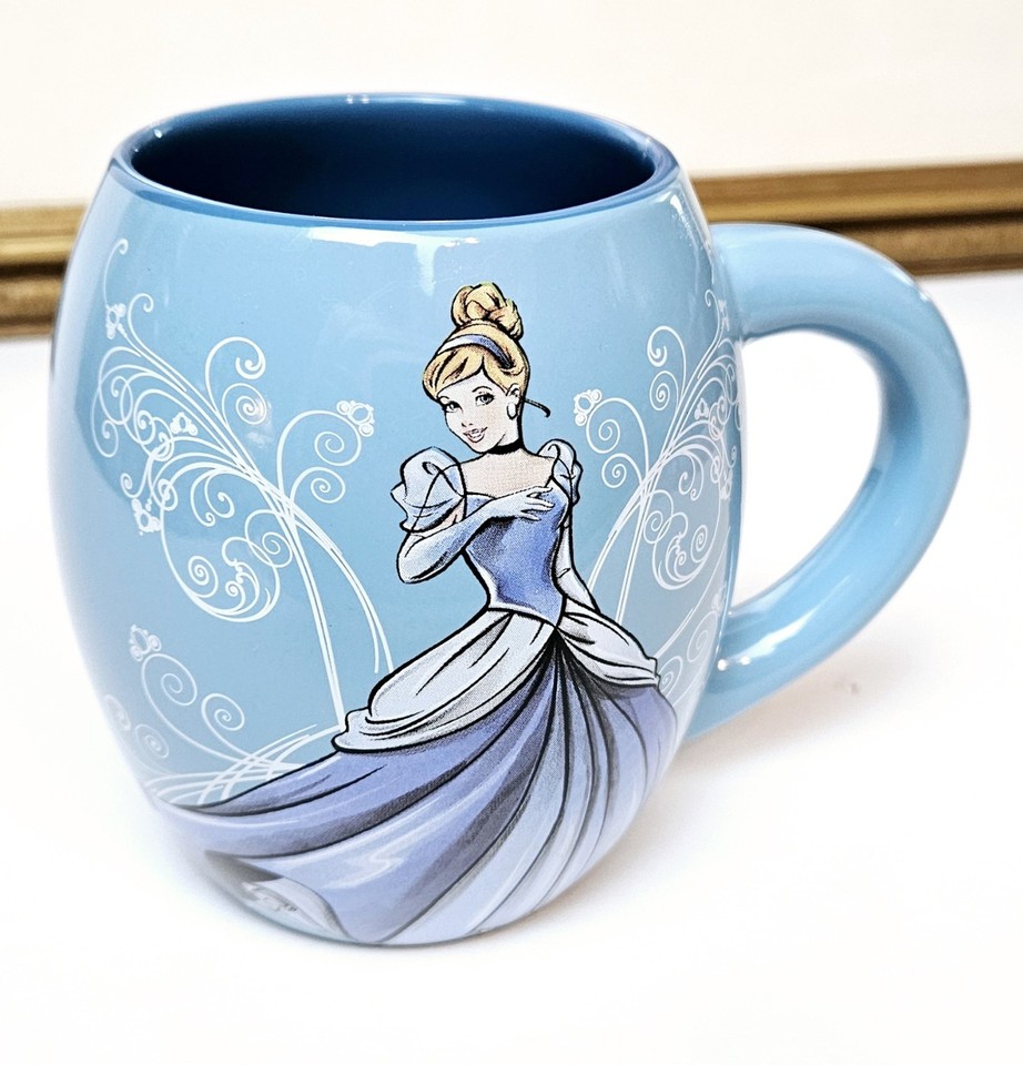 Walt Disney's Princess Cinderella Blue Coffee 18oz Oval Mug "Dreams ...