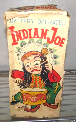 Indian Joe War Drummer Battery Operated Toy by ALPS Japan Not Working w ...