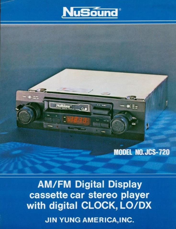 Old School 70s NuSound Car Stereo JCS720 Cassette Audio Deck Vintage ...