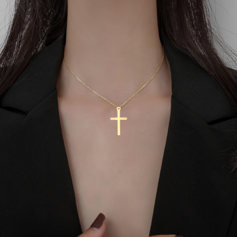 Simple Gold Cross Necklace