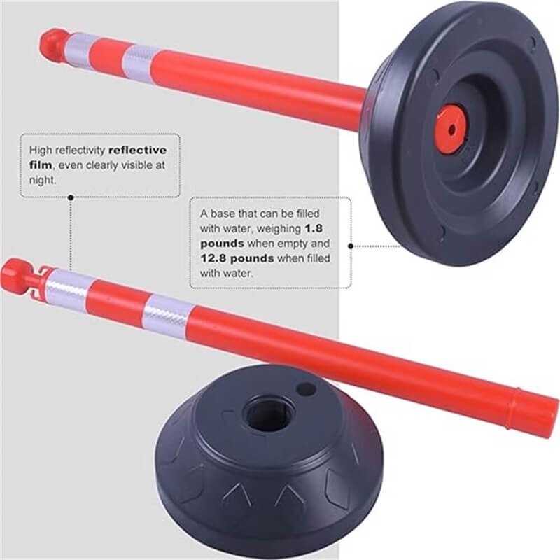 6 sets Heavy Rubber/Water Filled Chain Stanchion for Traffic Delineator ...