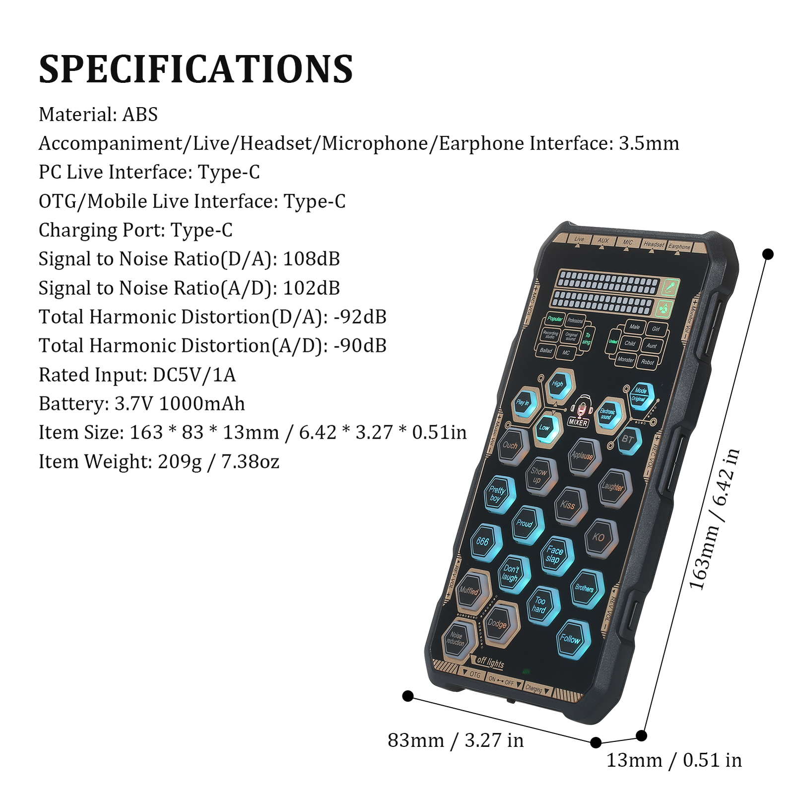 Live Sound Handheld Outdoor Portable DSP Sound Effect Device O4G6 | eBay UK