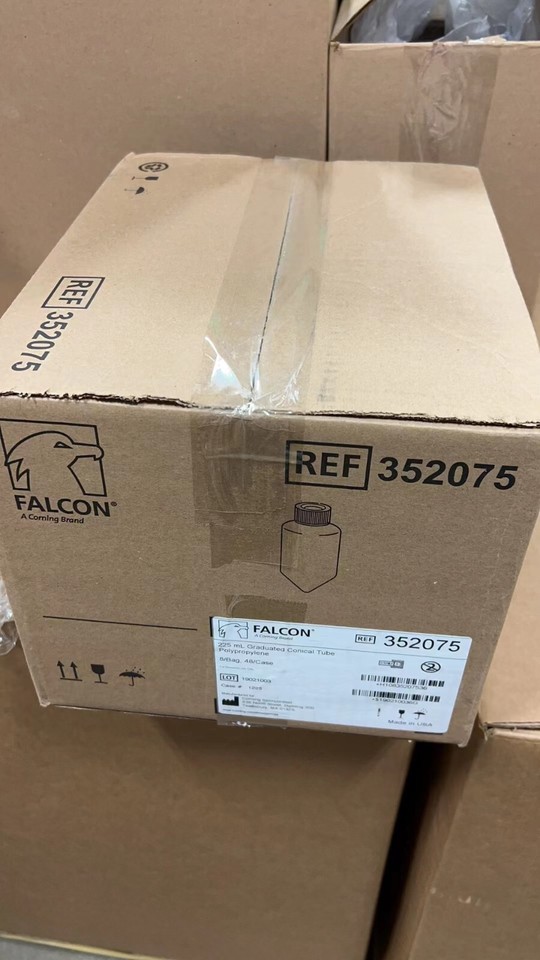 Falcon 352075 PP Centrifuge Tube Conical Bottom w/ Plug Screw Cap 225mL ...