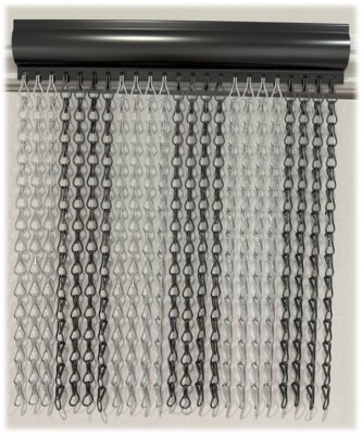 Higoshi Wide GREY SILVER Double Hook Door Chain Fly Screen 120x210cm ...