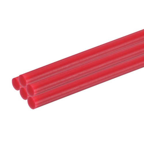 Plastic Round Rod,6mm Dia 50cm Red Engineering Plastic Round Bar 5pcs ...