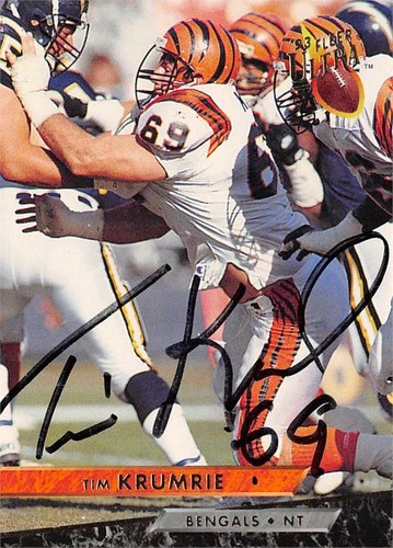Tim Krumrie autographed Football Card (Cincinnati Bengals) 1993 Fleer ...