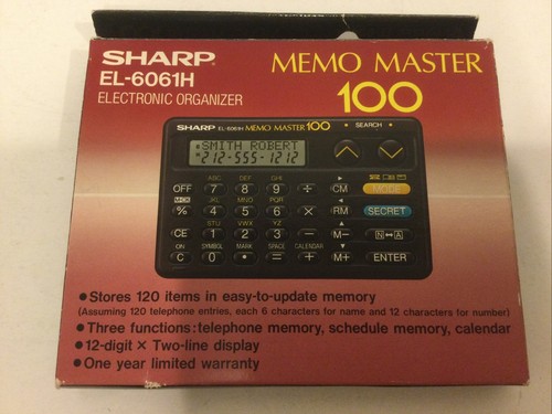 SHARP MEMO MASTER 100 ELECTRONIC ORGANIZER EL-6061H New In Box | eBay