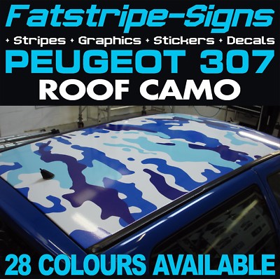 to fit PEUGEOT 307 CAMO ROOF GRAPHICS STRIPES DECALS STICKERS GTI PUG ...