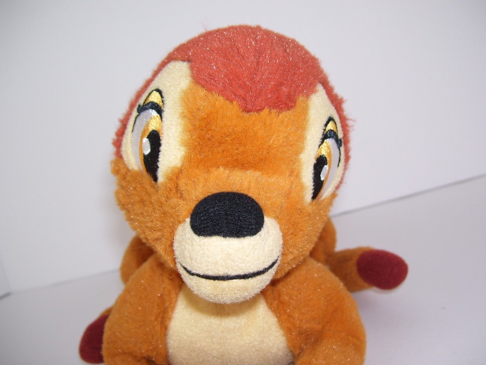 Disney 6" Tall 8" Long Baby Bambi Plush Toy Stuffed Animal Sitting ...