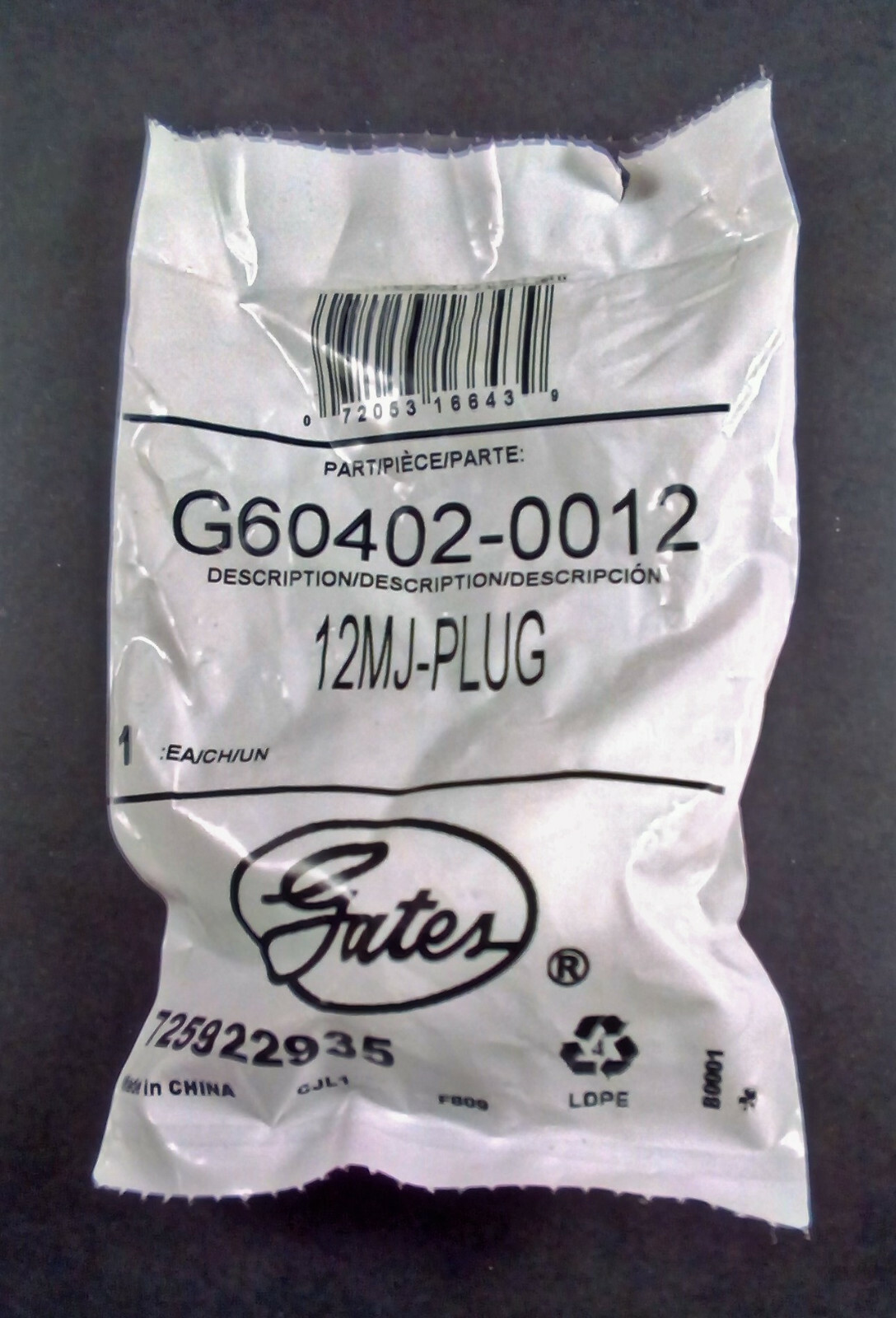 ( 2 PACK ) GATES G60402-0012 PLUGS 12MJ-PLUG for sale online | eBay