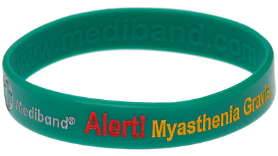 Myasthenia Gravis Green Silicone Wristband Medical Alert ID Bracelet ...