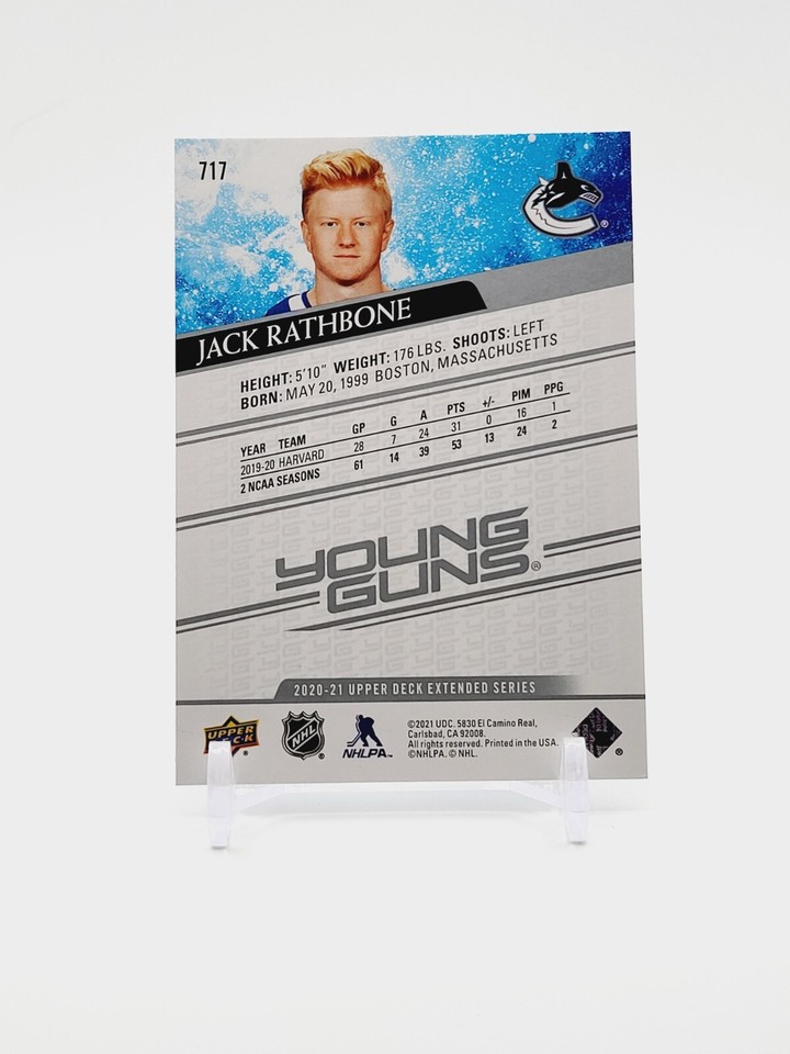 Jack Rathbone "Young Guns" ROOKIE CARD 2020-21 Upper Deck Extended ...