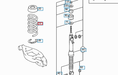NEW MERCEDES-BENZ C W203 REAR AXLE COIL SPRING A2023241904 | eBay