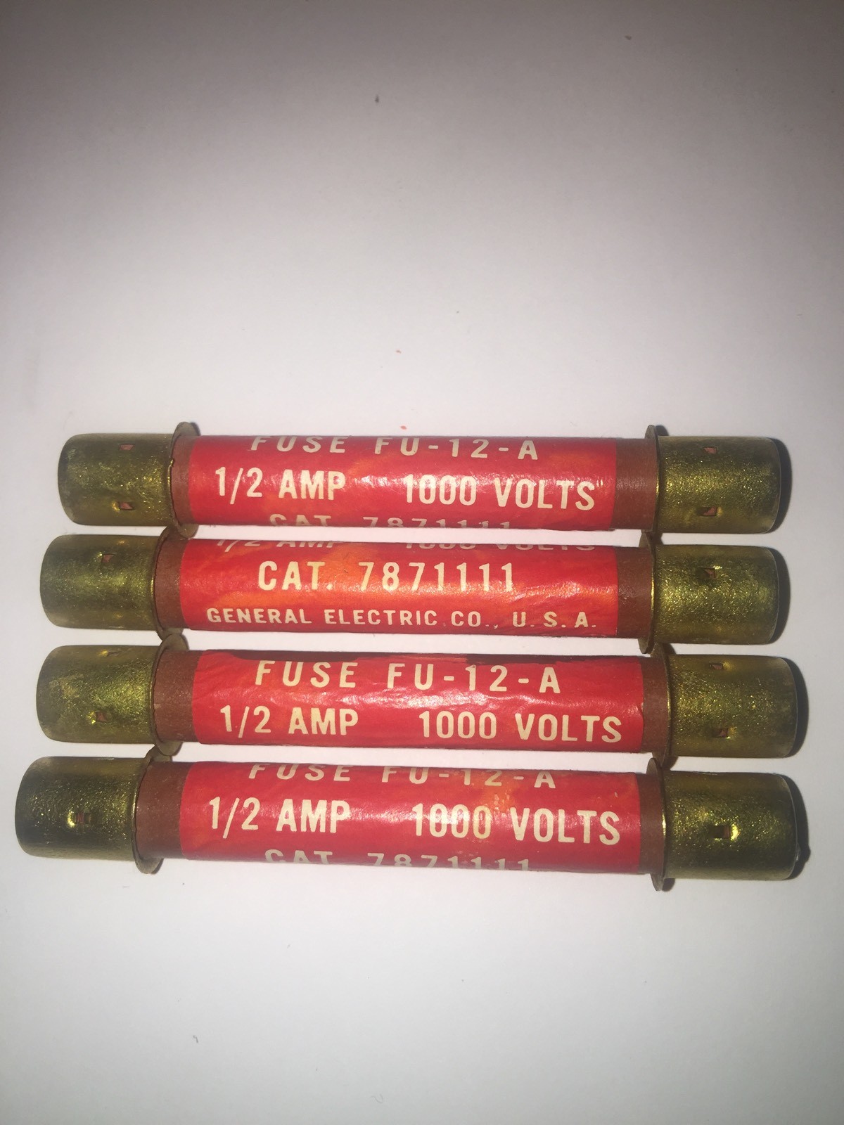 Fuses General Electric 1000 Volt 1/2 Amp Cat 7871111 Lot Of 4 Fuses FU ...