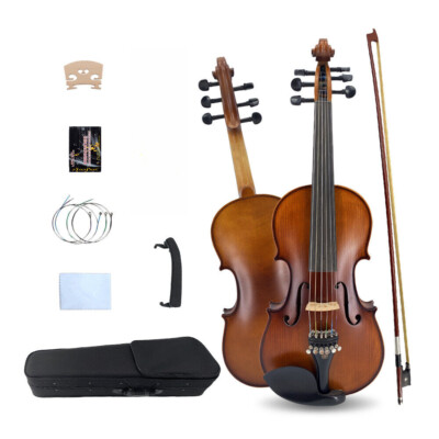 6 String Violin 4/4 Acoustic violin Maple Spruce Hand Made Ebony parts ...