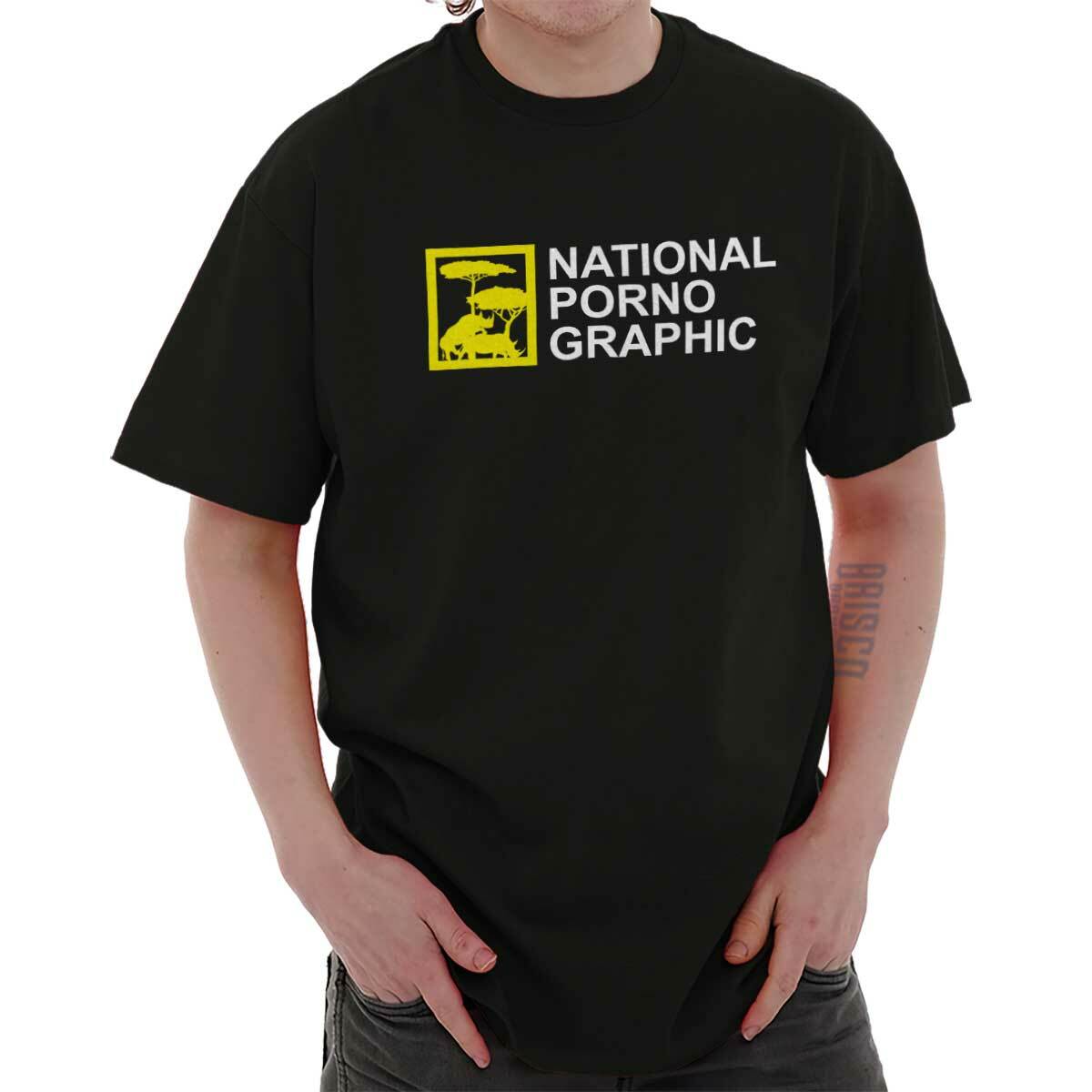 Funny National Porn Magazine Sexual Joke Mens Casual Crewneck T Shirts ...