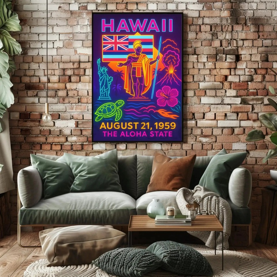 Hawaii Statehood August 1959 Cultural or Heritage Poster 13x19 | eBay
