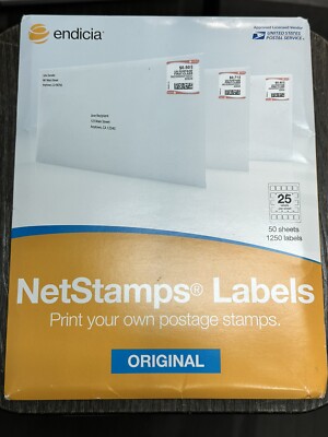 NEW White NetStamps Label Stamps USPS Shipping Printable Postage 33 ...