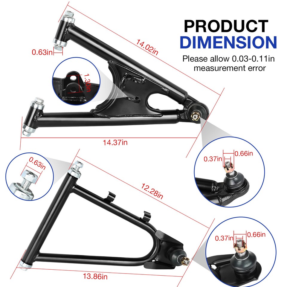 Heavy Duty Front Upper &Lower Control A-Arms for Yamaha Banshee 350 ...