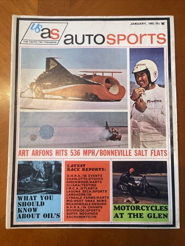 1965 US Auto sports Magazine, 536 MPH Bonneville Salt Flats Cover | eBay