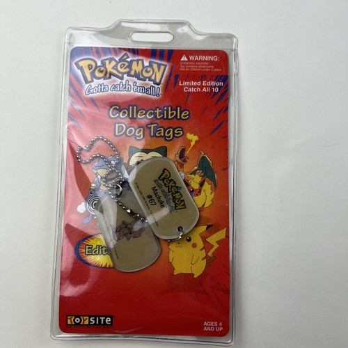 New Sealed Vintage Pokemon Collectible Dog Tags #machoke 67 1999 ...