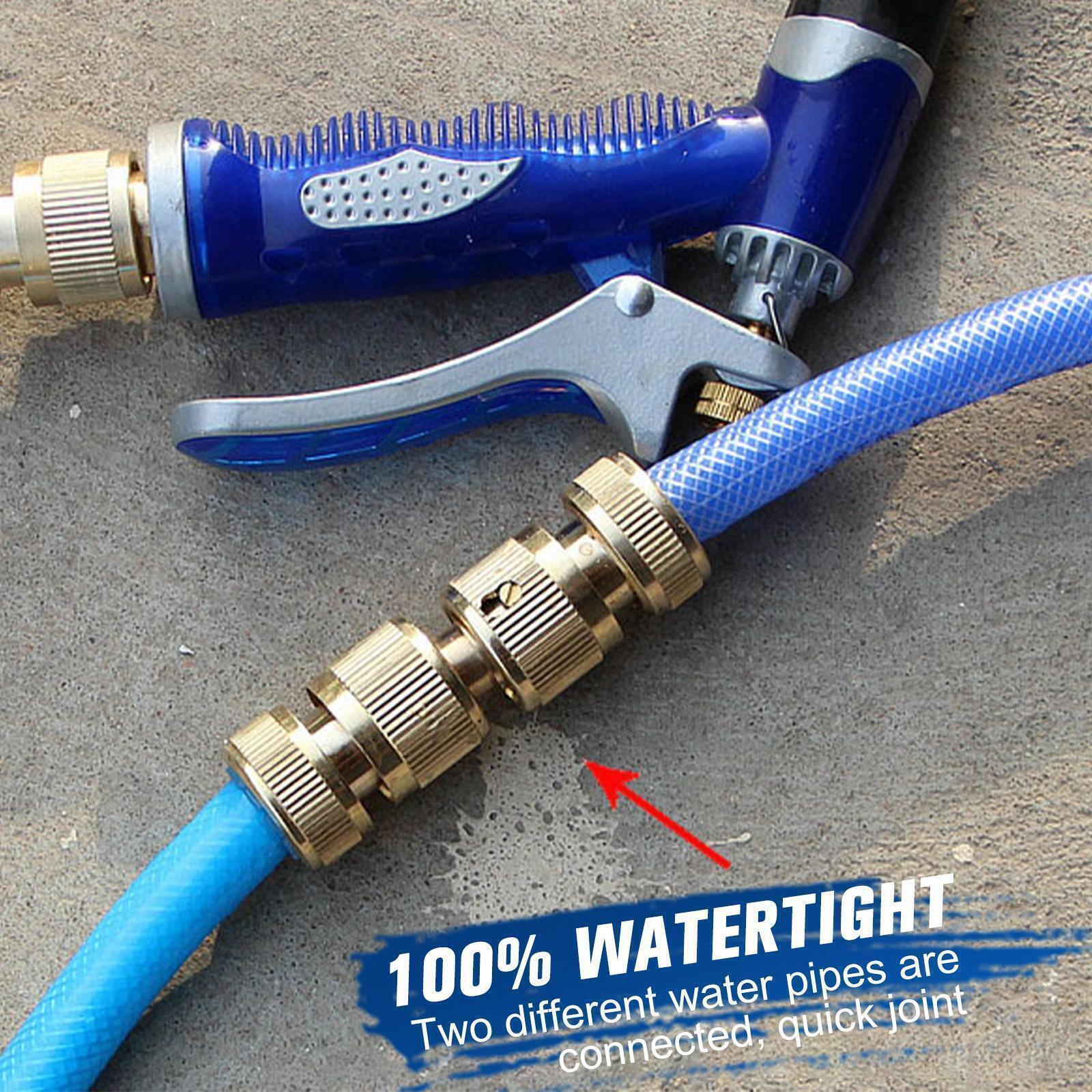 UK 1/2" Solid Brass Quick Connect Hose Pipe Joiner Male to Male Garden ...
