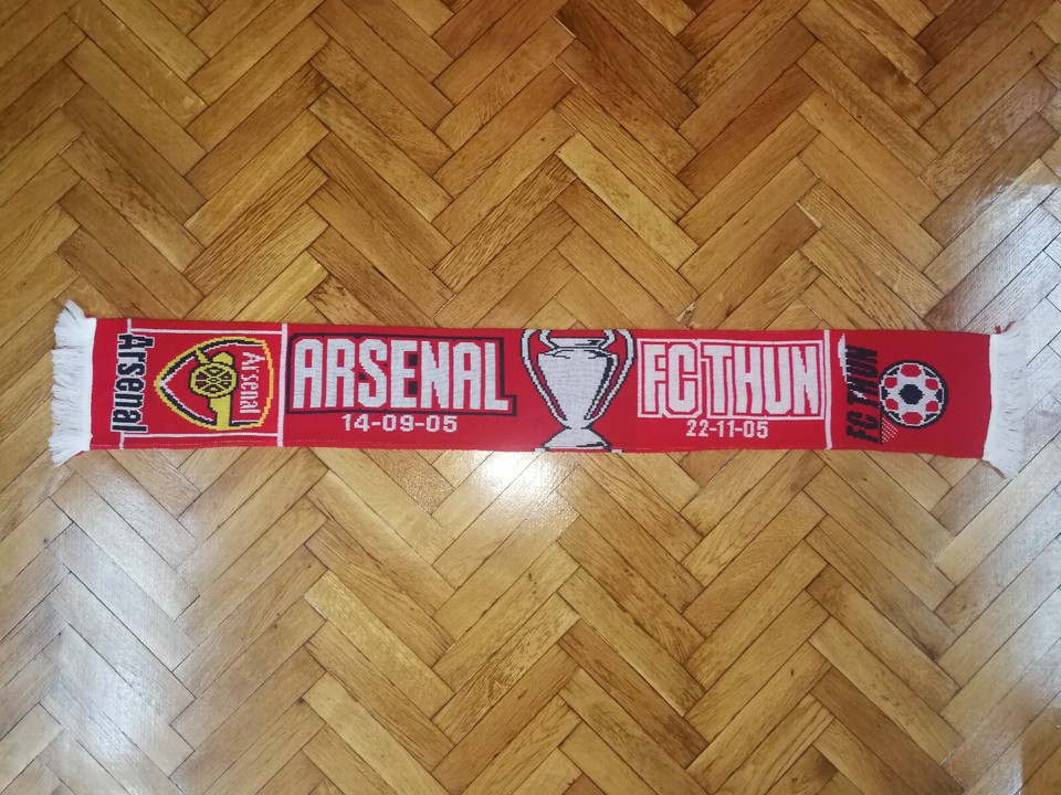 Arsenal - Thun UCL Soccer Scarf Gunners Football Champions League Fan ...
