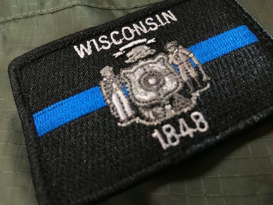 Subdued Thin Blue Line Wisconsin State Flag Patch, Law Enforcement | eBay