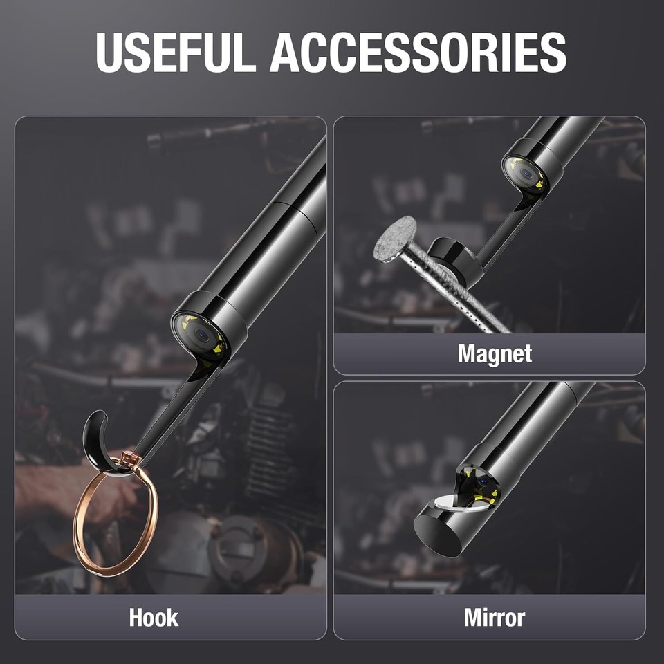 50FT Sewer Inspection Camera USB C Drain Plumbing Snake Borescope ...