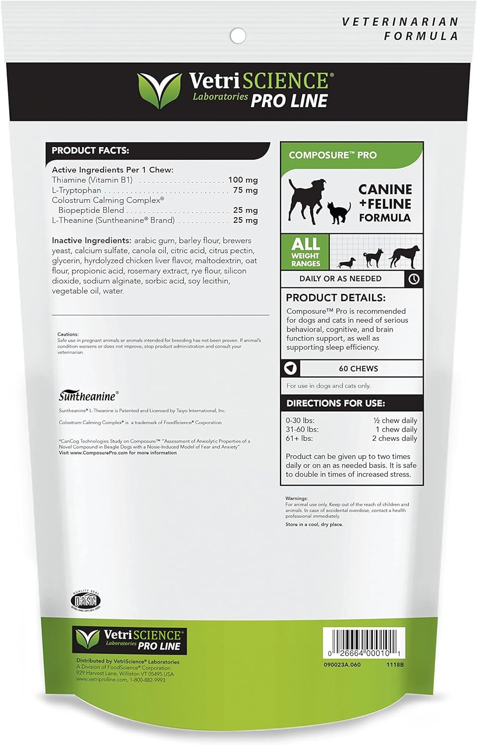 Composure Pro Bite Size Chews Para Perros Y Gatos - Sabor A Pollo Pe | eBay