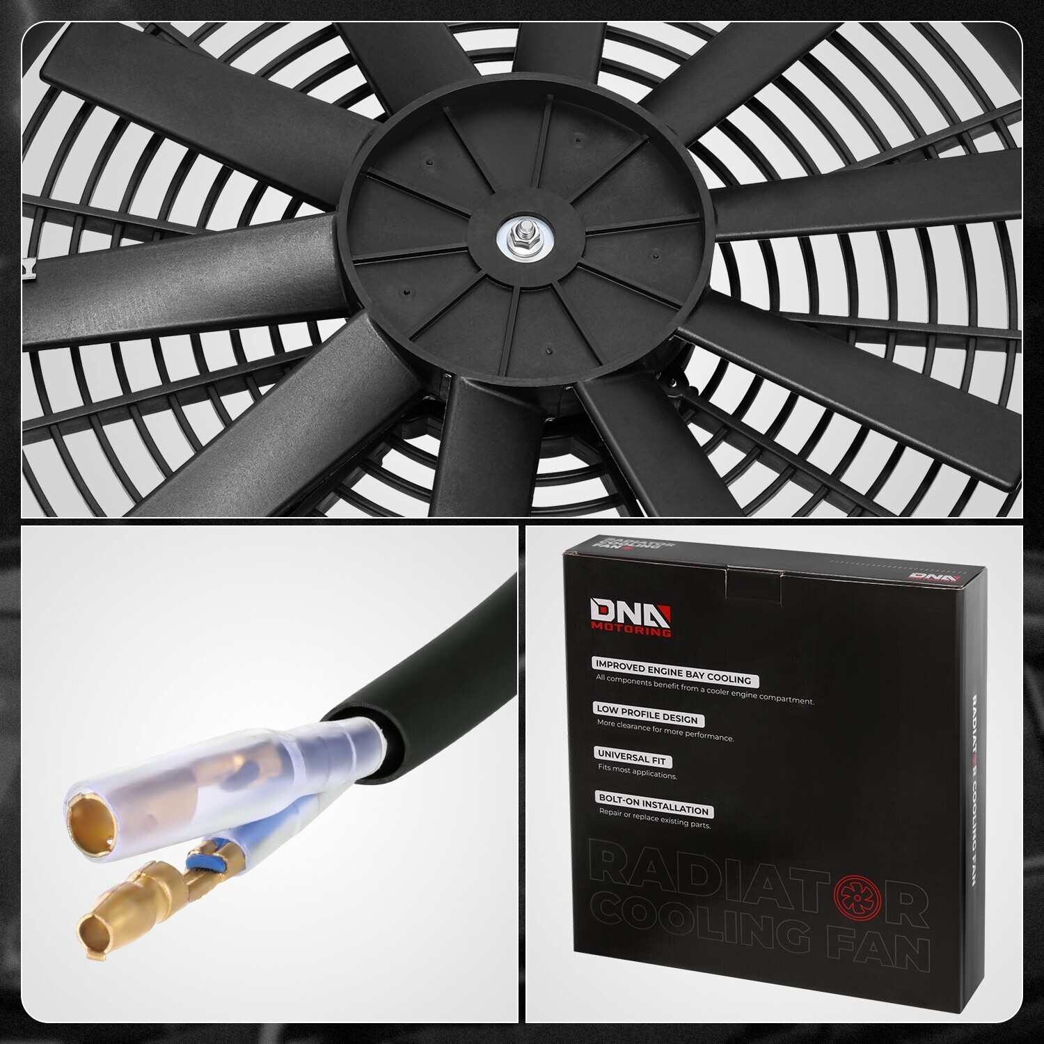 UNIVERSAL BLACK 16"12V ELECTRIC RADIATOR/ENGINE COOLING FAN+MOUNTING ...
