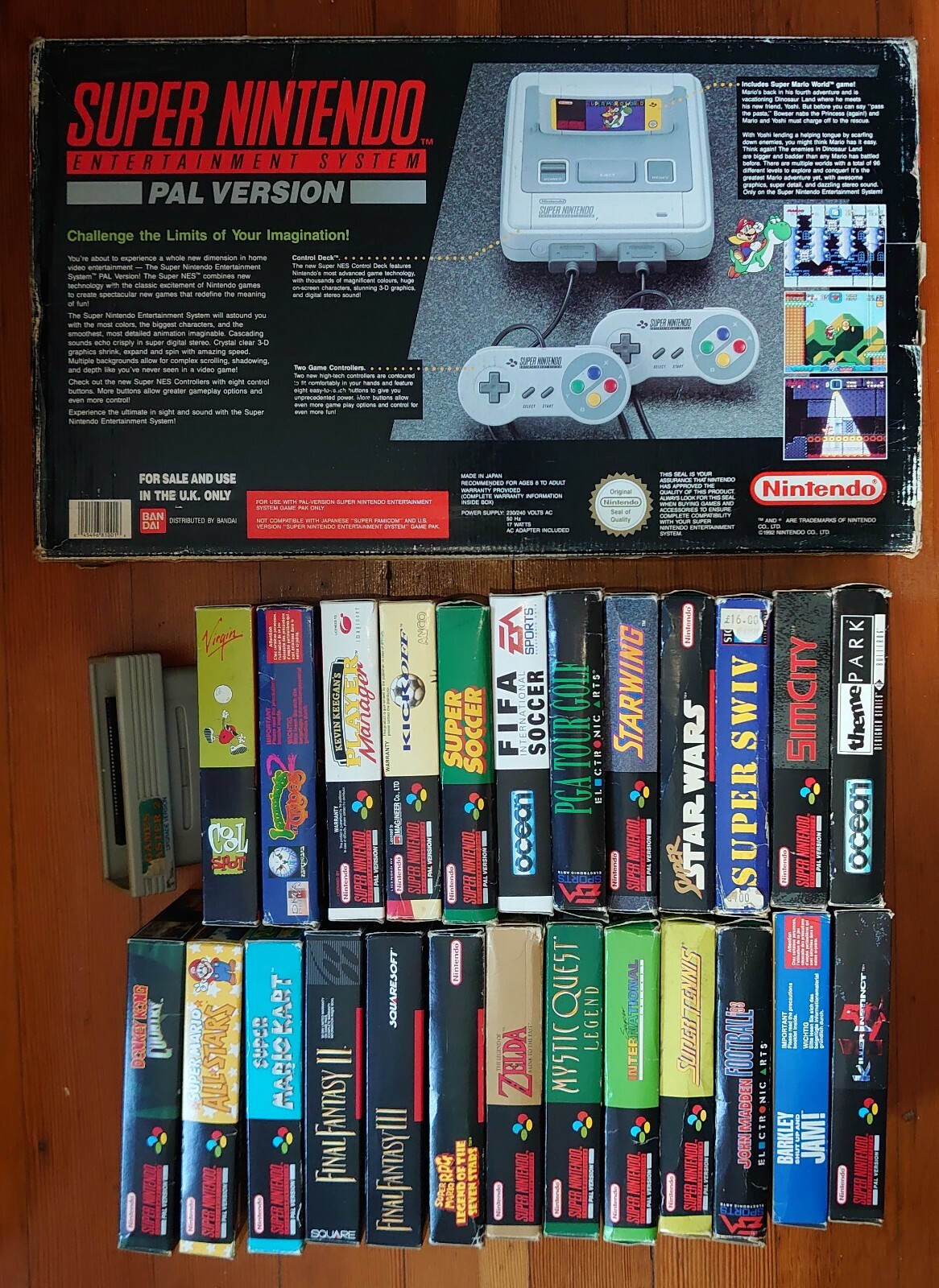 Boxed Super Nintendo SNES Mario World PAL Bundle 25 Games PAL Final ...