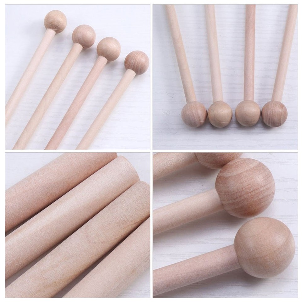 10 Pcs Percussion Mountable Wood Block Mallets Instrument Stick Sticks ...