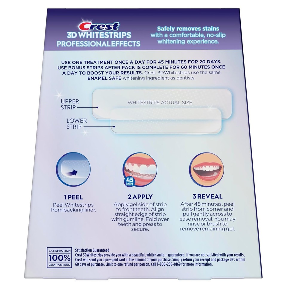 Crest 3D Whitestrips Professional Effects – Teeth Whitening Kit, 22 ...